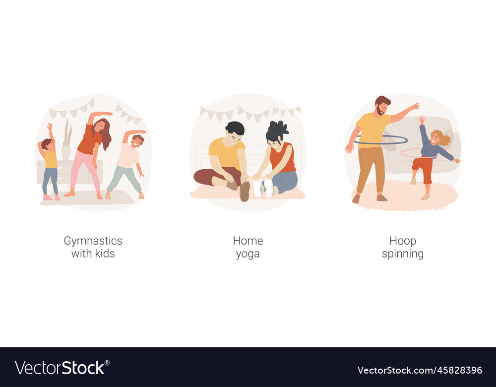 Home fitness isolated cartoon Royalty Free Vector Image