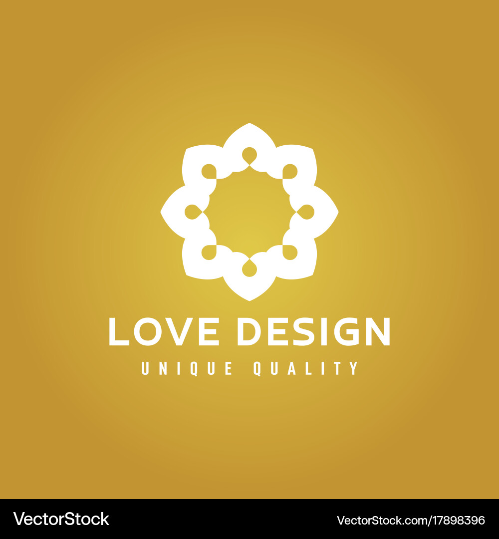 Love design abstract colors on a gold background Vector Image