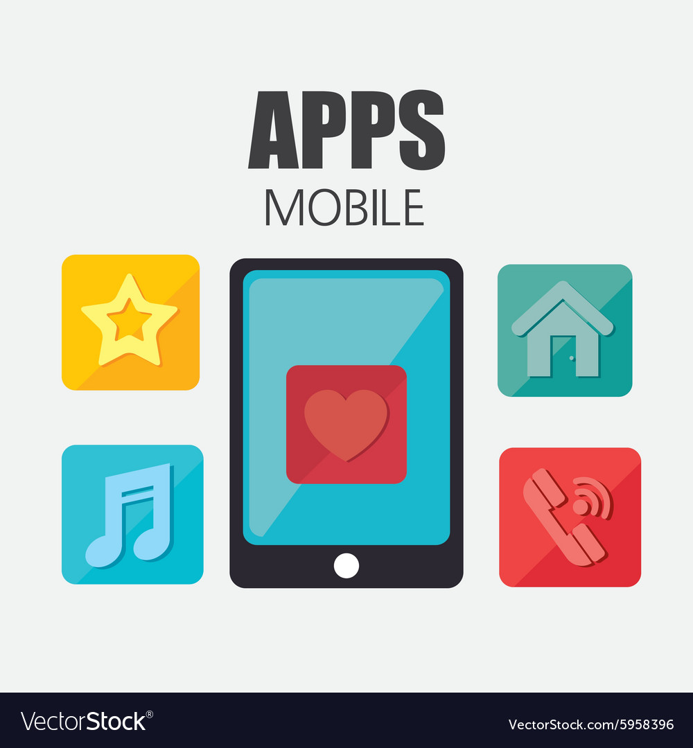Mobile apps design Royalty Free Vector Image - VectorStock