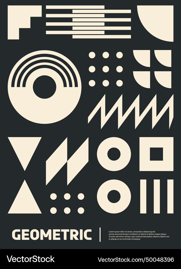 Monochrome modern abstract black and white poster Vector Image