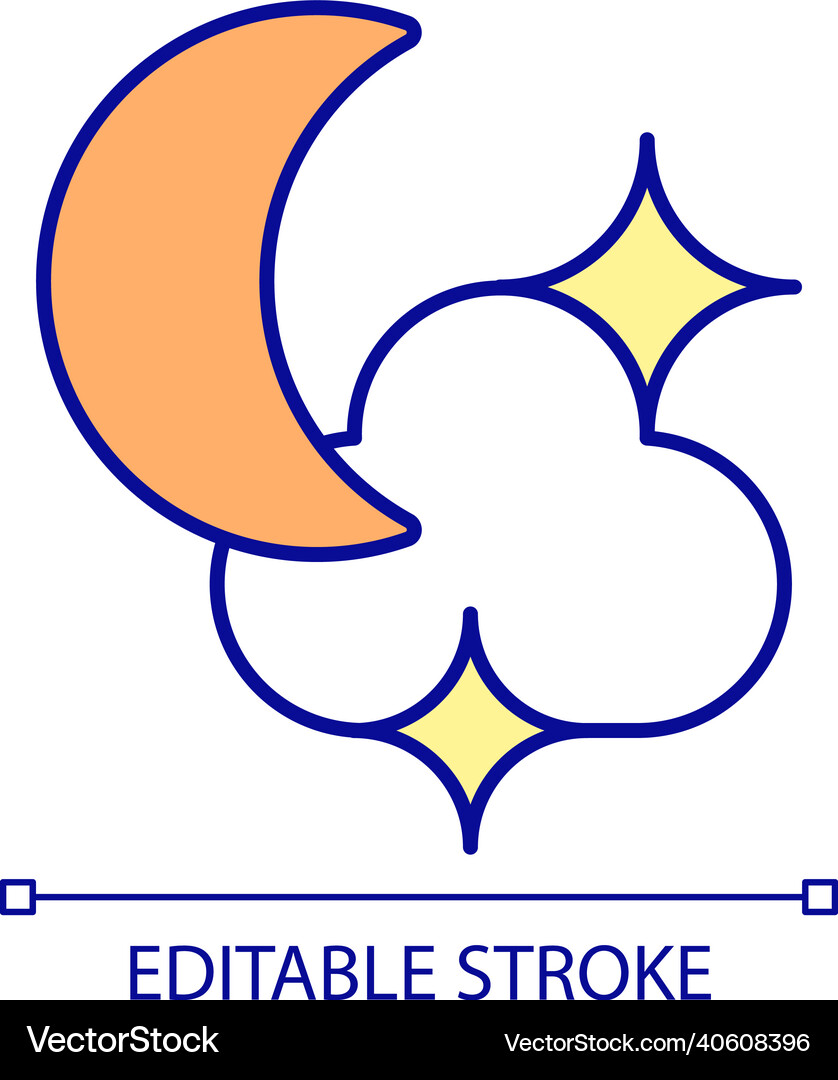 Nighttime rgb color icon Royalty Free Vector Image