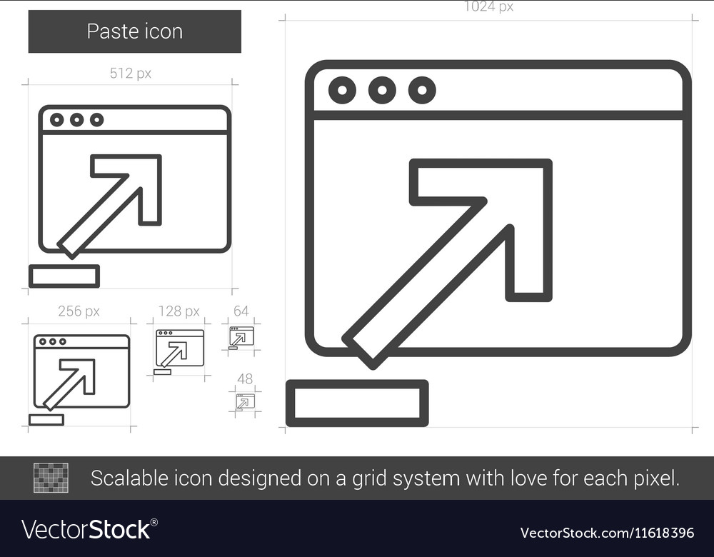 Paste line icon Royalty Free Vector Image - VectorStock