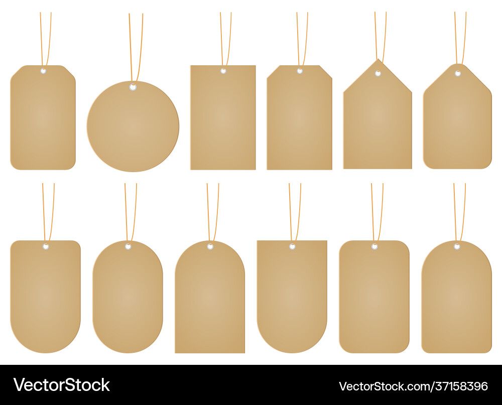 Price tag mockup design isolated on white Vector Image