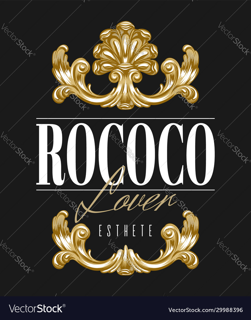 Rococo lover hand drawn rococo Royalty Free Vector Image
