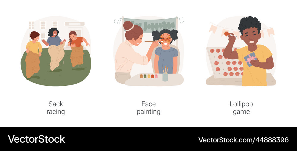 School fair fun activities isolated cartoon Vector Image