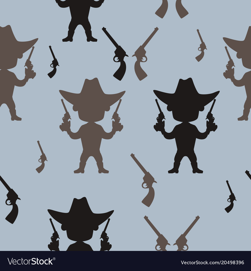 Seamless pattern cowboy Royalty Free Vector Image