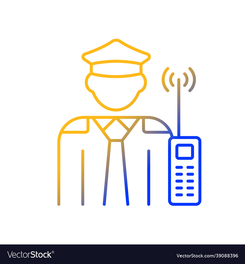 Security guard gradient linear icon Royalty Free Vector