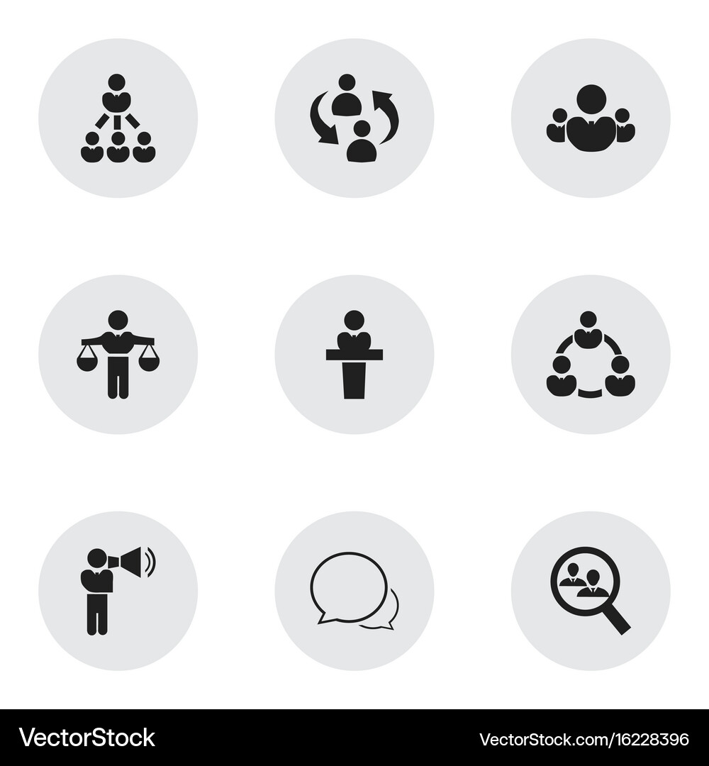 Set of 9 editable community icons includes Vector Image