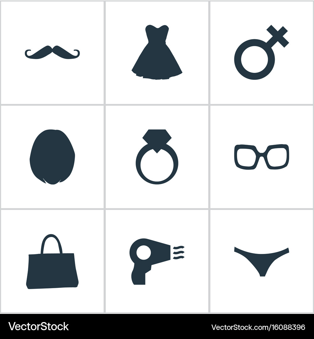 Set of simple elegance icons Royalty Free Vector Image