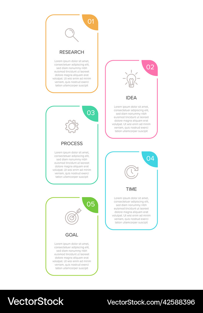 Vertical infographic design with icons and 5 Vector Image