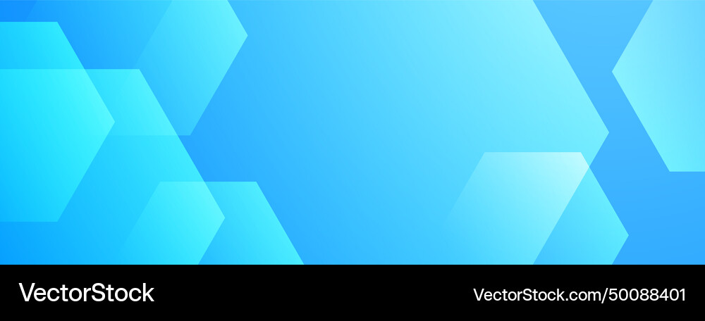 Blue abstract banner with simple geometric shapes Vector Image