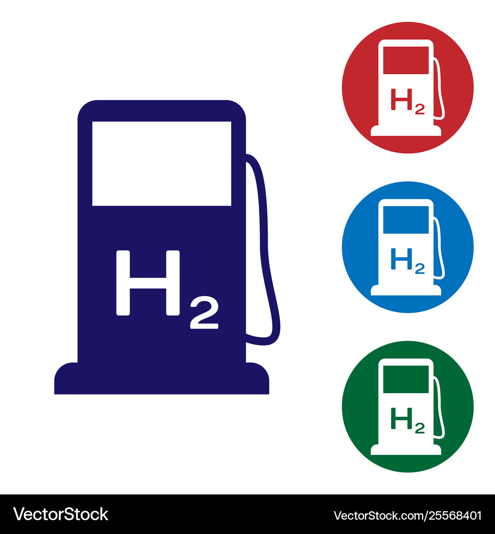 Blue hydrogen filling station icon isolated on Vector Image