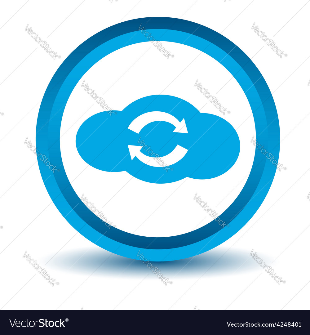 Blue synchronization cloud icon Royalty Free Vector Image