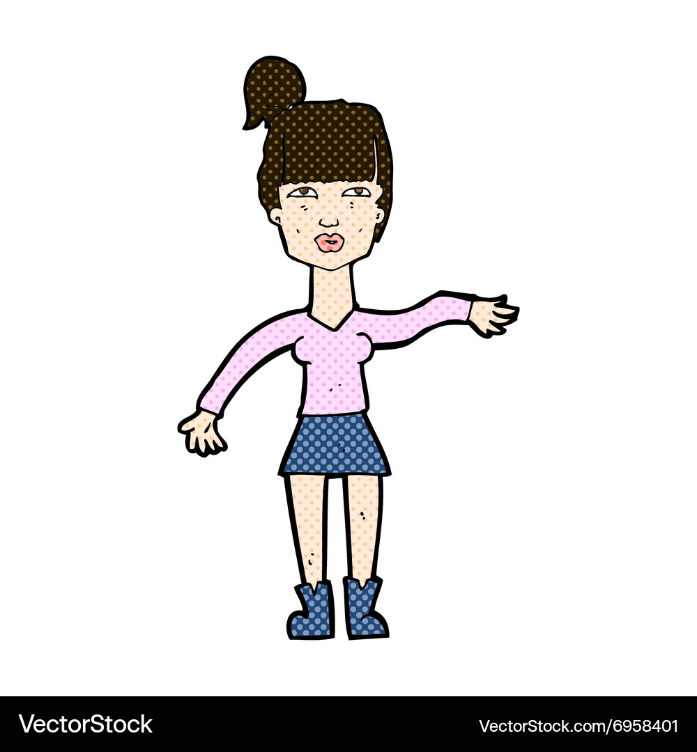 Comic cartoon woman making dismissive gesture Vector Image