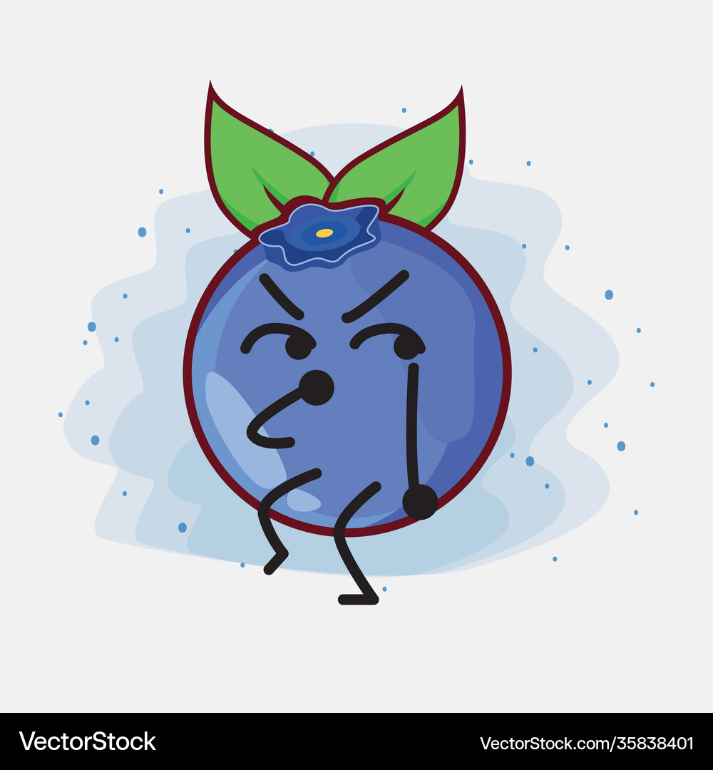 Cute blueberry character Royalty Free Vector Image