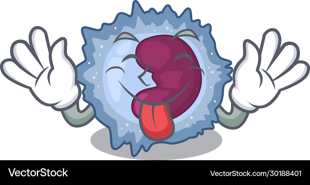Cute monocyte cell cartoon mascot style Royalty Free Vector