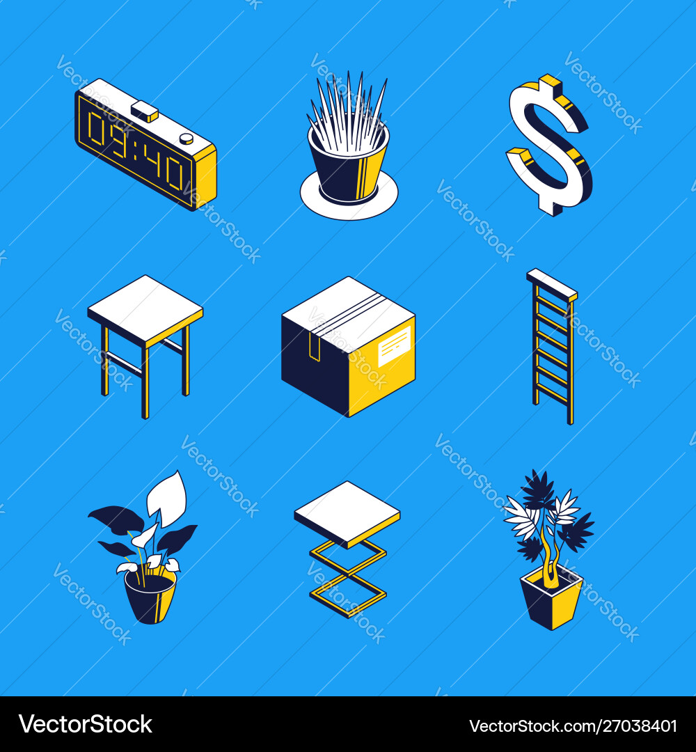 Daily routine - colorful isometric icons Vector Image