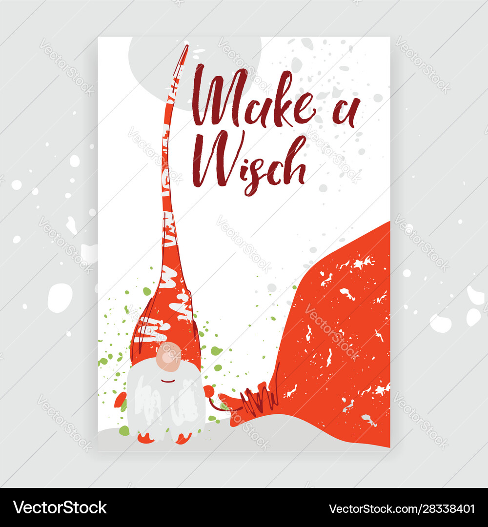 Hand drawn christmas gift and invitation card Vector Image