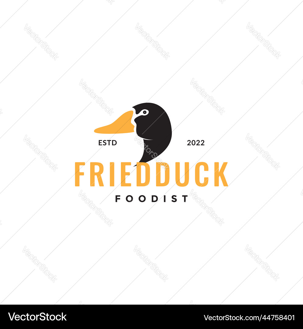 Head poultry duck food logo design Royalty Free Vector Image