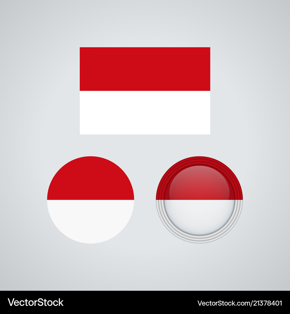 Indonesian trio flags Royalty Free Vector Image