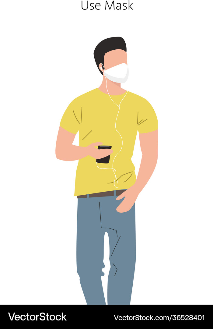 Man wearing protective medical mask for prevent Vector Image