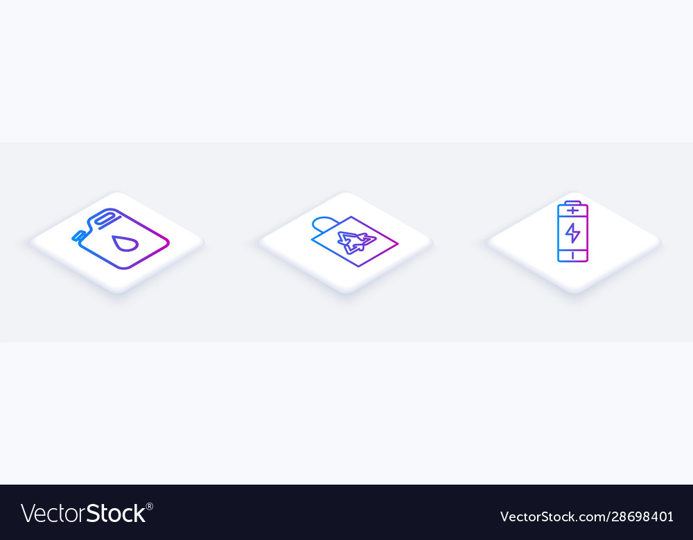 Set isometric line canister for gasoline plastic Vector Image Set isometric line canister for gasoline plastic Vector Image