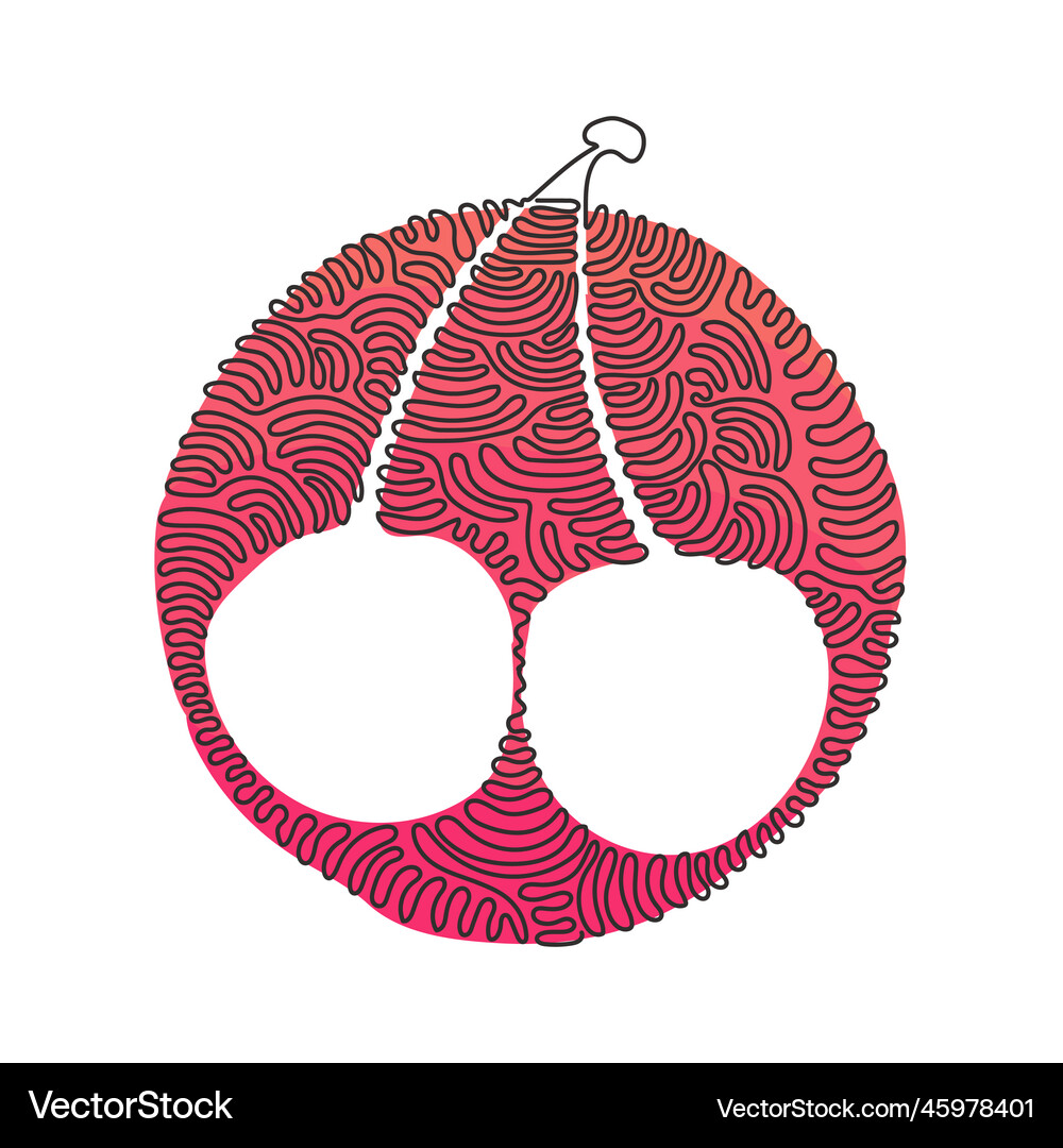 Single one line drawing whole healthy organic Vector Image