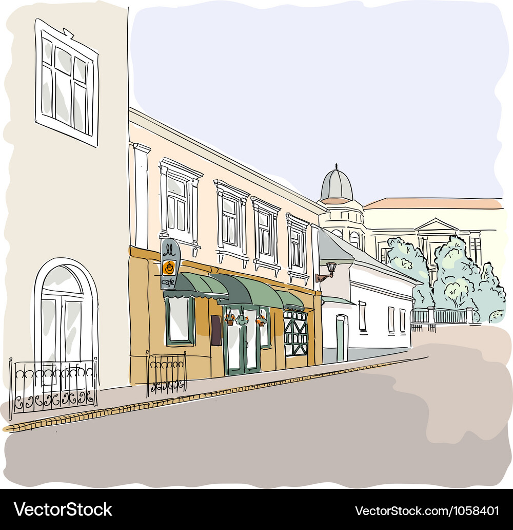 Street in the old town Royalty Free Vector Image