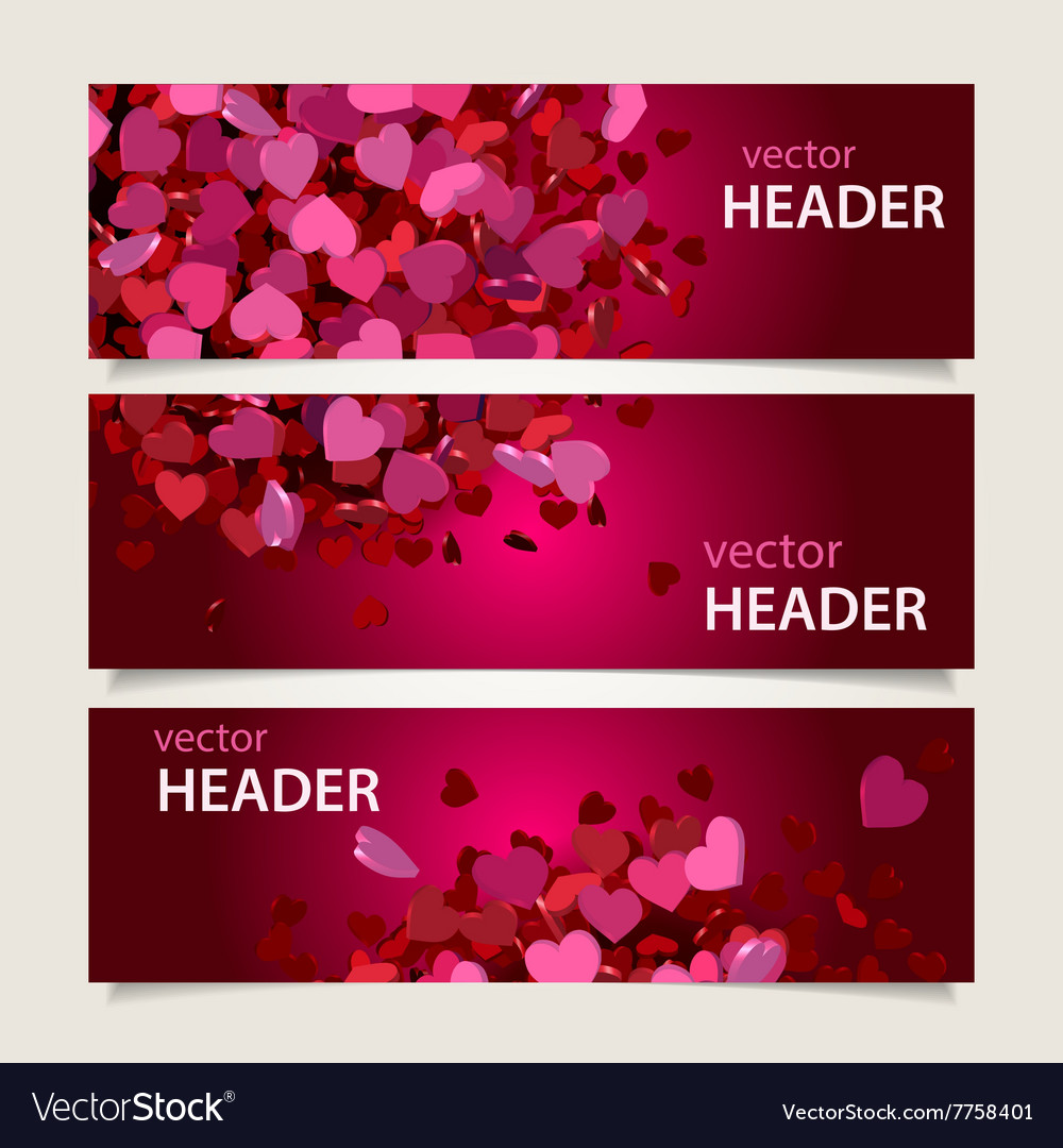Valentine headers set Royalty Free Vector Image