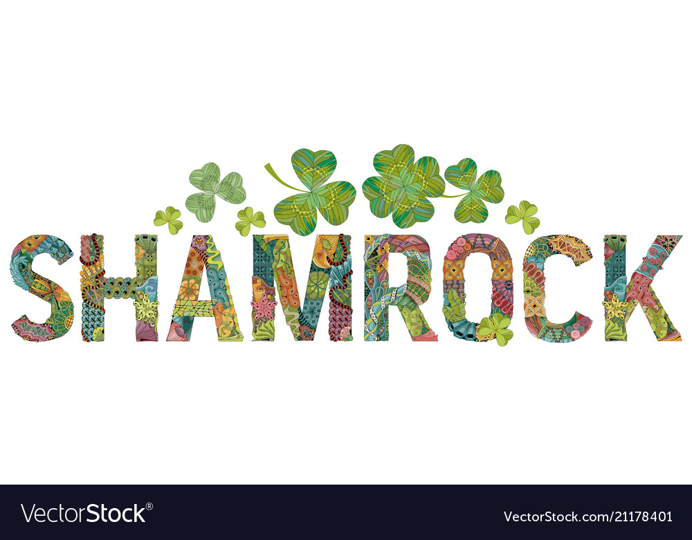 Word shamrock decorative entangle object Vector Image