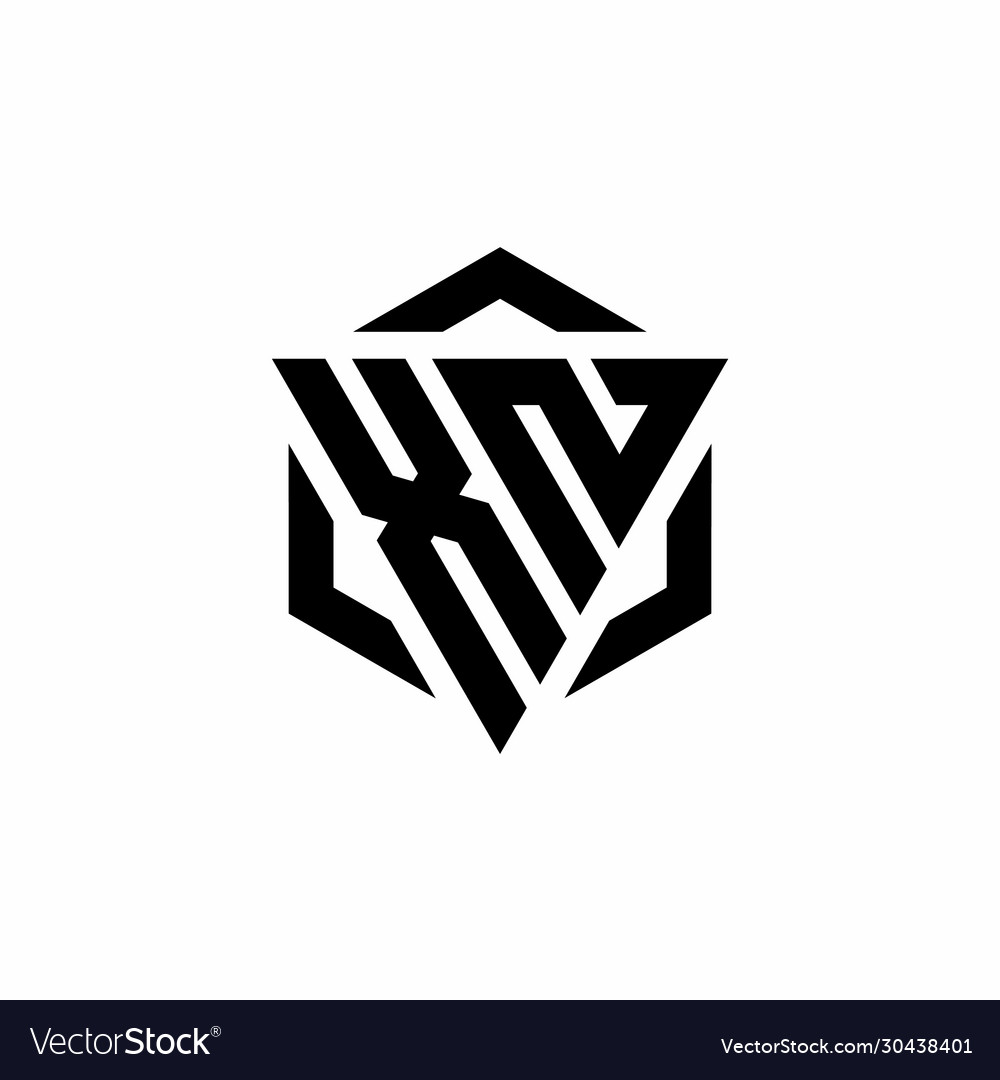 Xn logo monogram with triangle and hexagon modern Vector Image