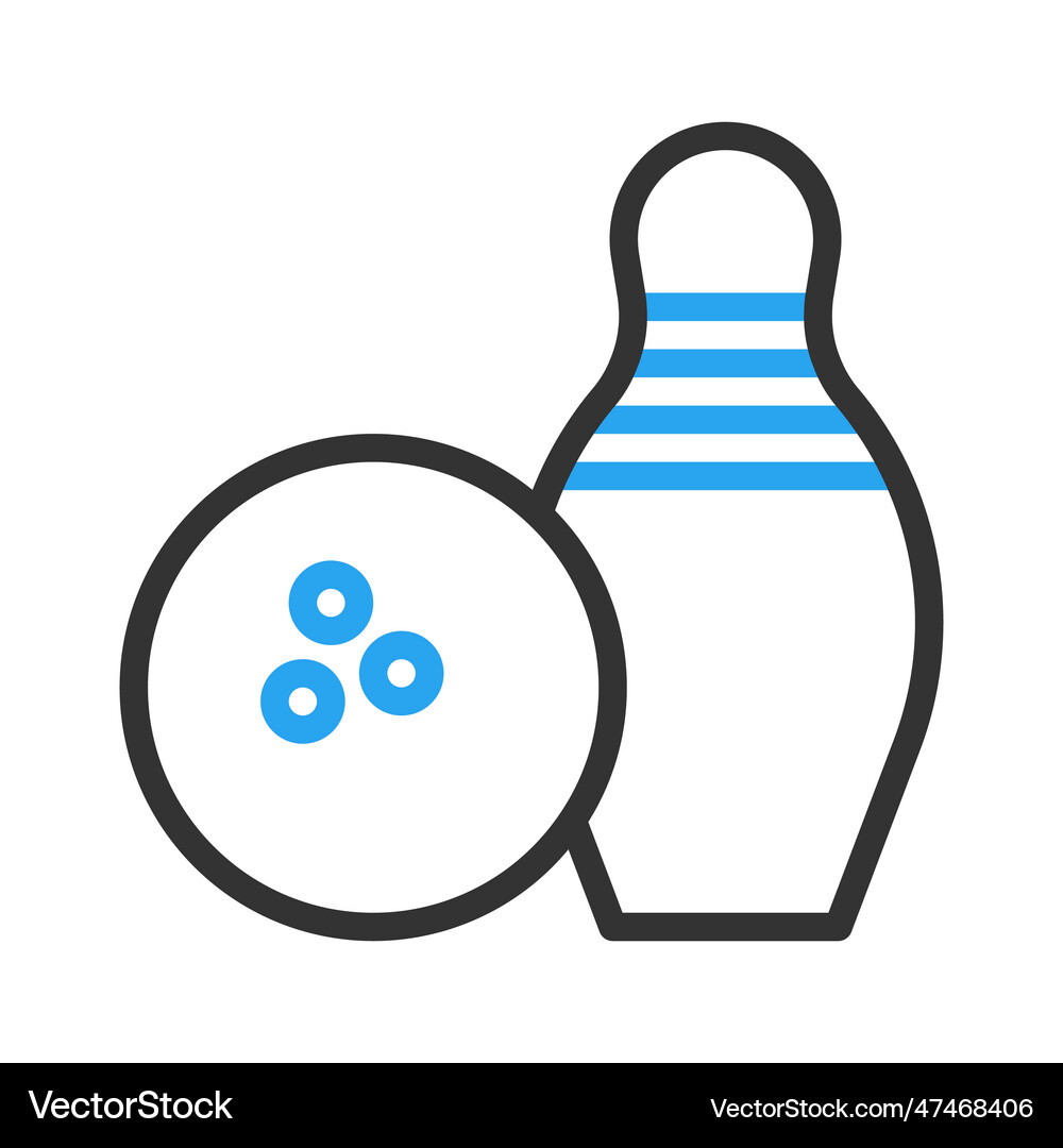 Bowling icon duocolor blue black colour sport Vector Image