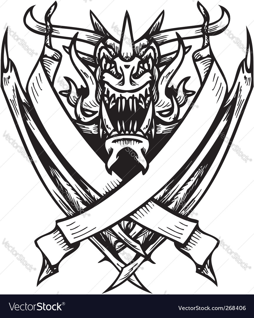 Dragon template Royalty Free Vector Image - VectorStock