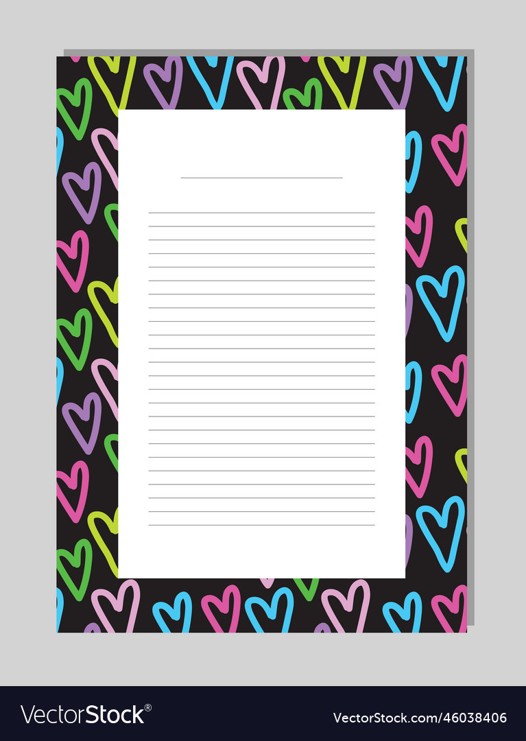 Empty note template page with lines Royalty Free Vector