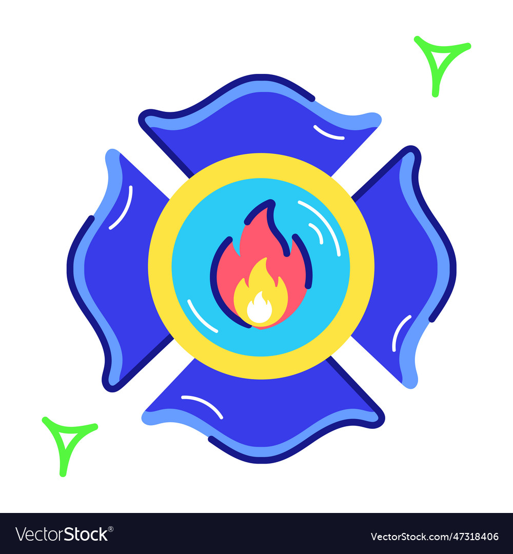 Firefighter badge Royalty Free Vector Image - VectorStock
