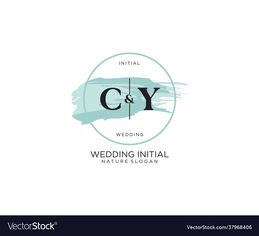 Initial cy letter beauty logo handwriting Vector Image Initial cy letter beauty logo handwriting Vector Image