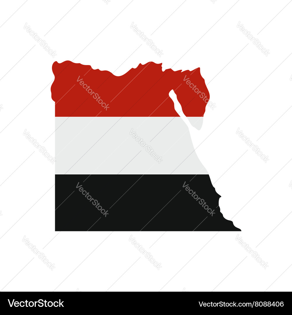 Map of egypt with the image national flag Vector Image
