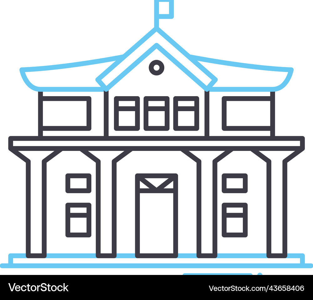 Palace line icon outline symbol Royalty Free Vector Image