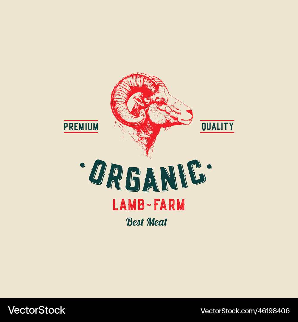Retro print effect farm fresh lamb meat abstract Vector Image