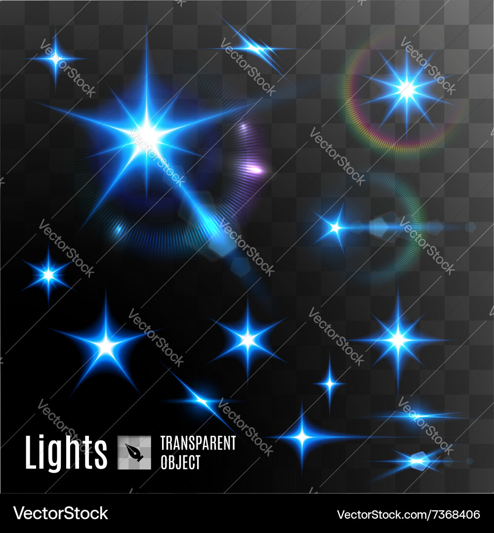 Set of transparent stars Royalty Free Vector Image