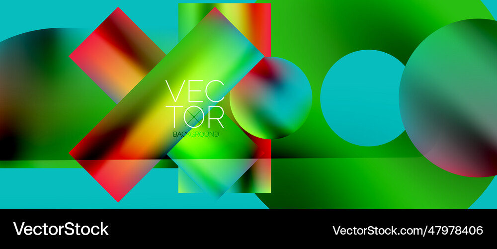 Squares and circles design fluid color gradients Vector Image