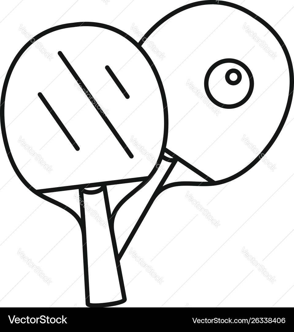 Table tennis paddle icon outline style Royalty Free Vector