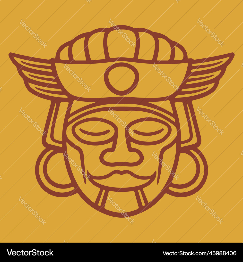 Traditional african face mask fabric isolated Vector Image