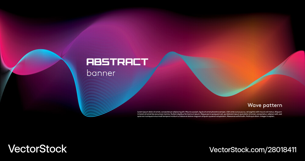 Abstract colorful banner with wave in violet Vector Image