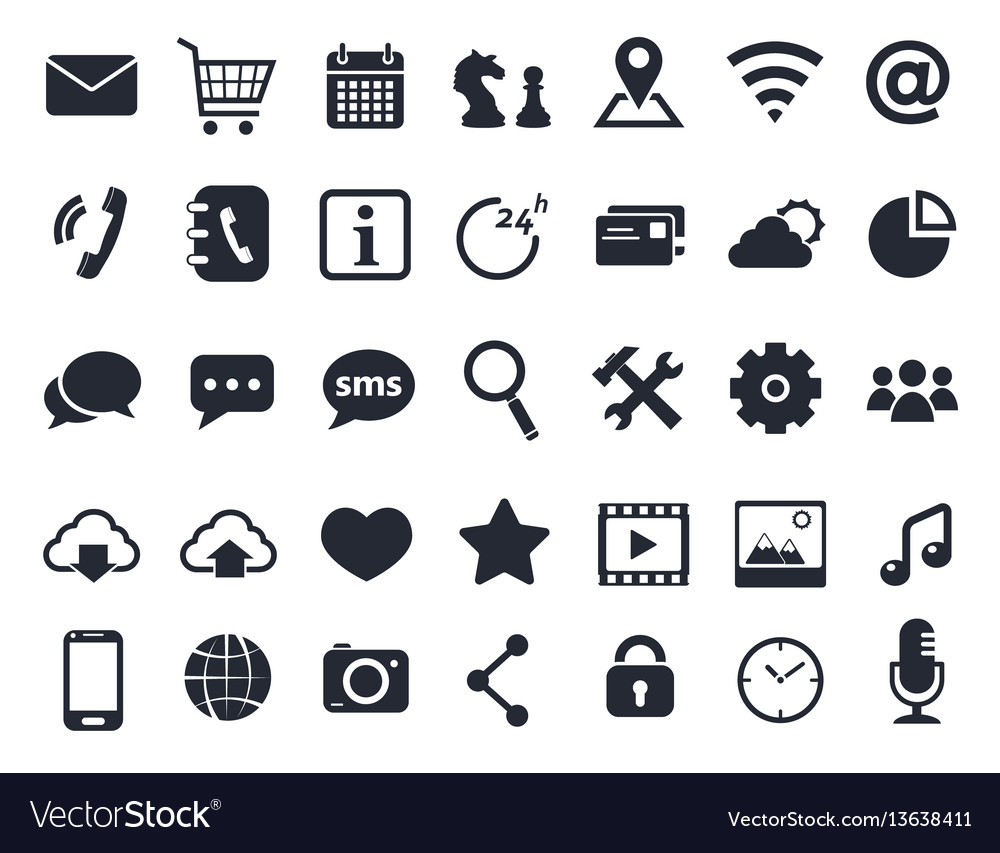 Communication icons set Royalty Free Vector Image