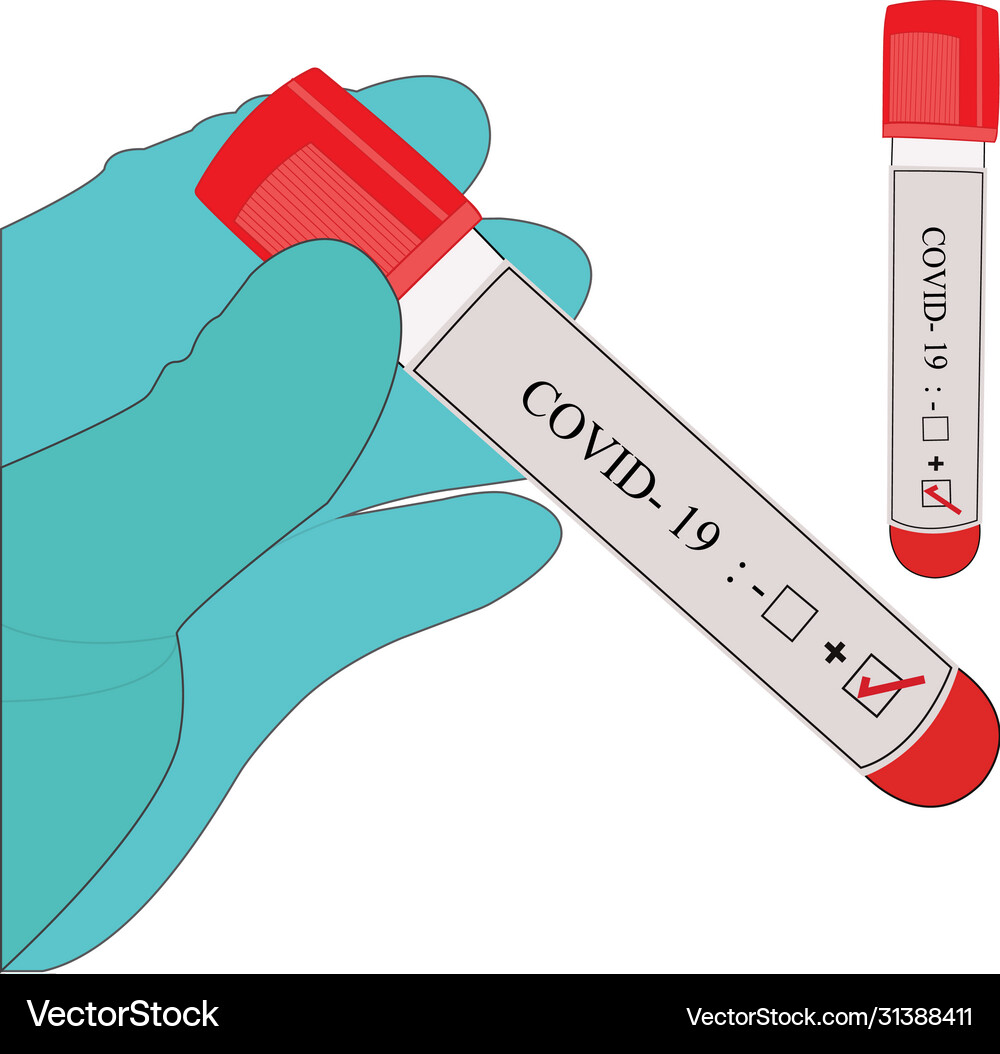 Coronavirus or covid-19 testing sample kit Vector Image