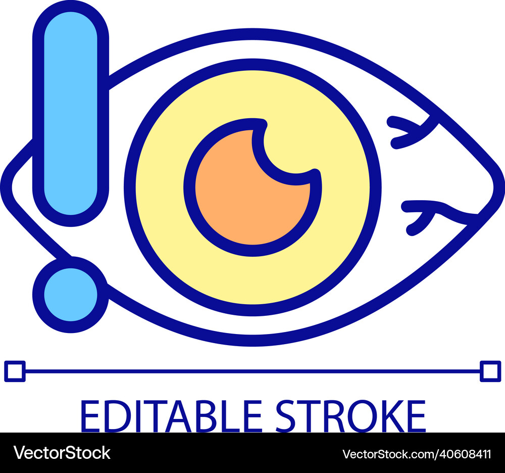 Dry eyes rgb color icon Royalty Free Vector Image