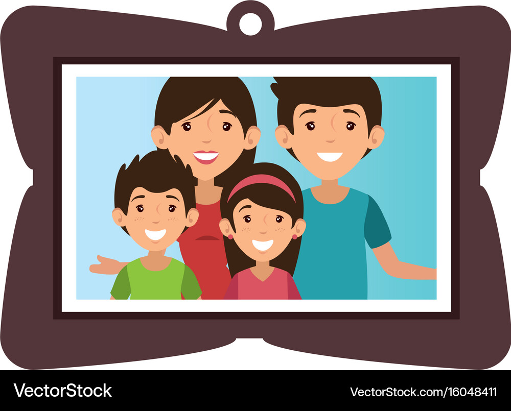 Frame with family picture Royalty Free Vector Image