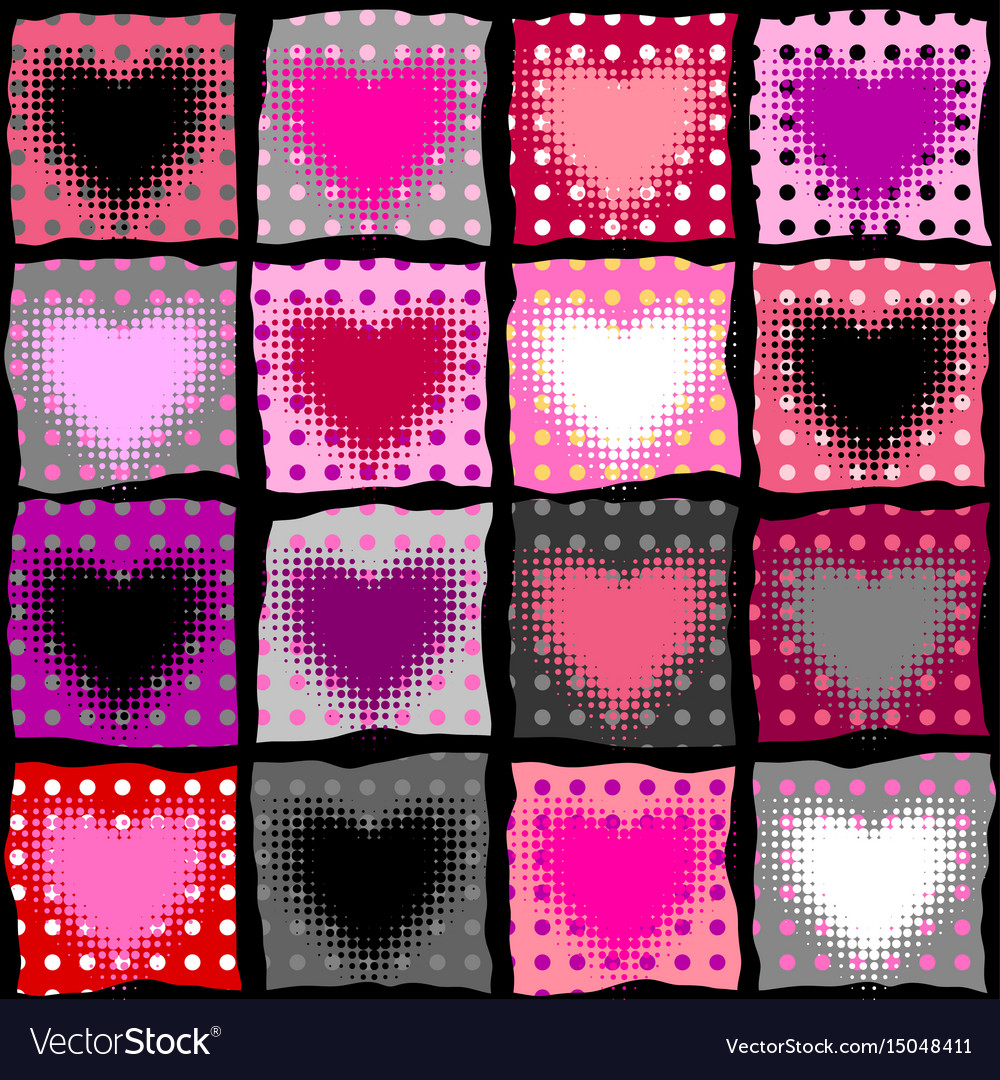 Geometric hearts pattern Royalty Free Vector Image
