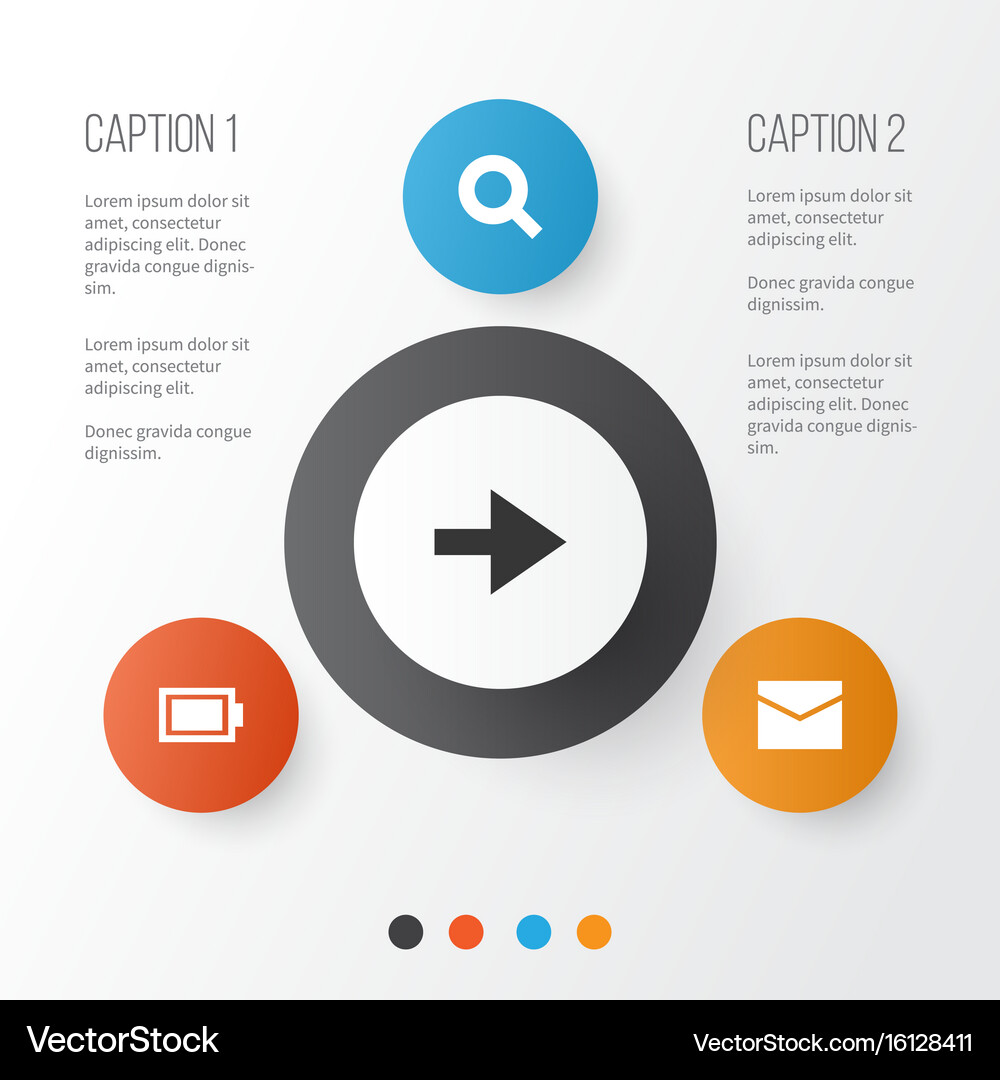 Interface icons set collection of letter ahead Vector Image